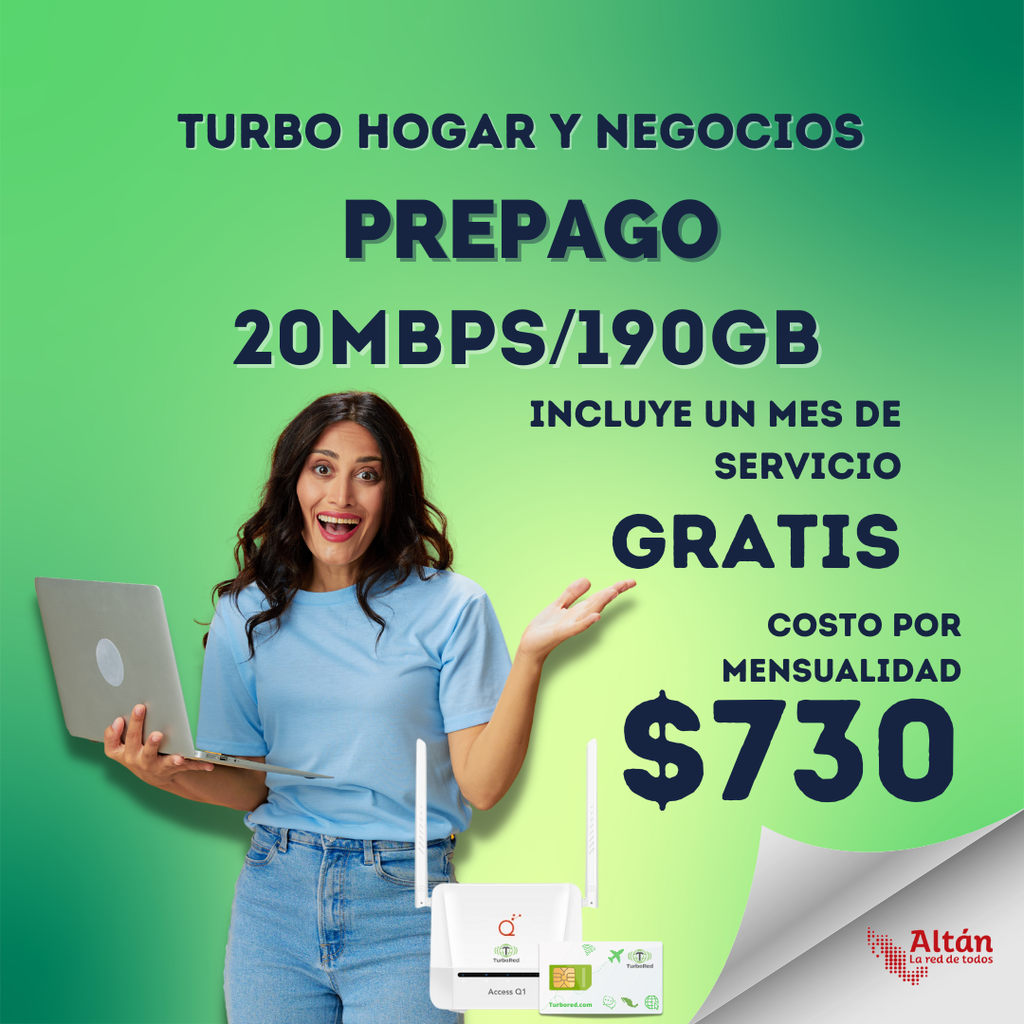 Combo Turbo Internet Hogar Prepago con 1 Mes Gratis Plan: Turbo 20 ...